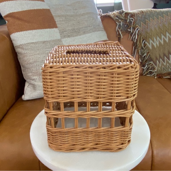 Vintage | Bath | Vintage Boho Wicker Rattan Tissue Box Cover | Poshmark